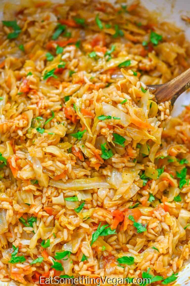 Vegan Cabbage and Rice - Eat Something Vegan