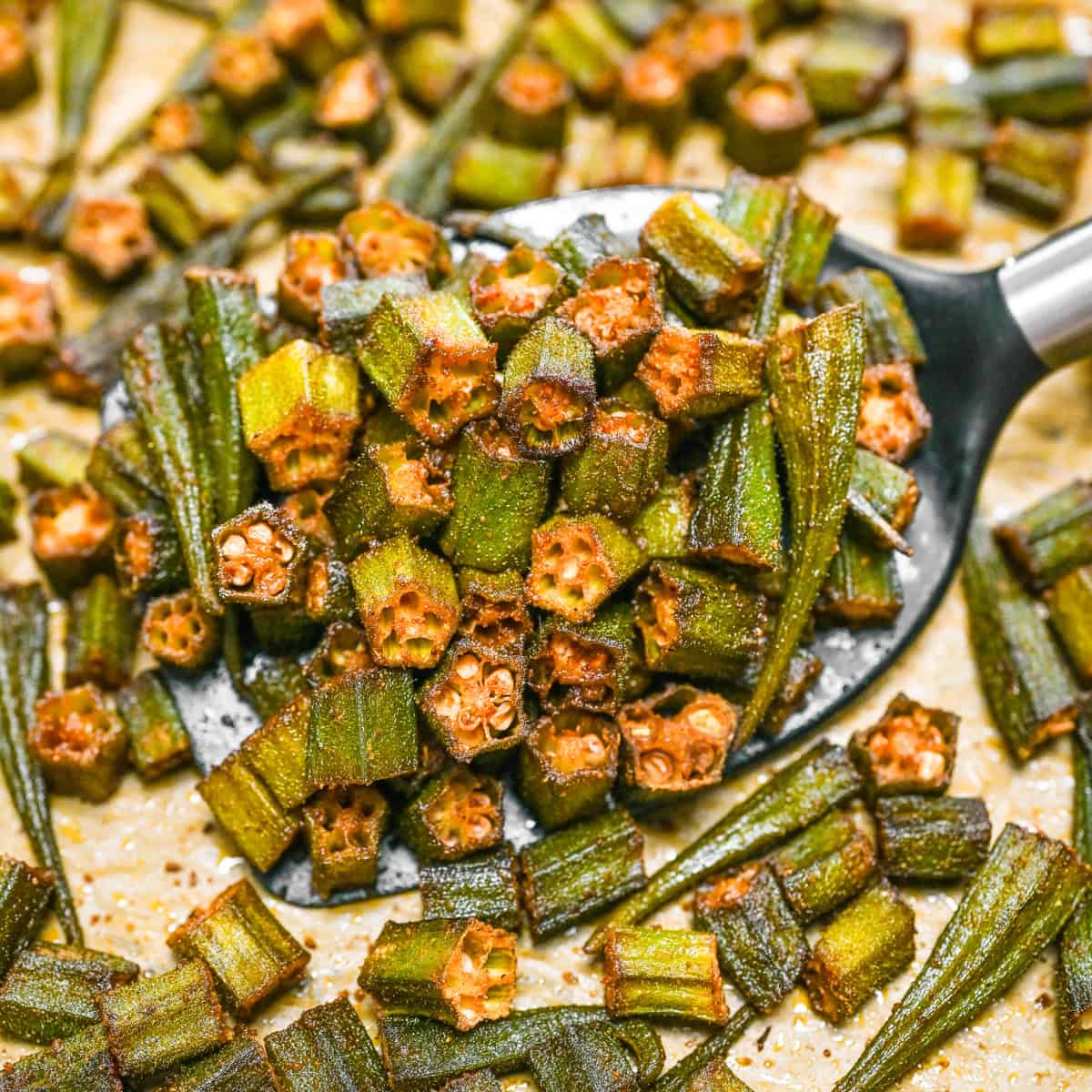 Spicy Roasted Okra